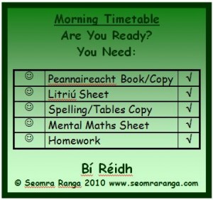 Morning Timetable | Seomra Ranga