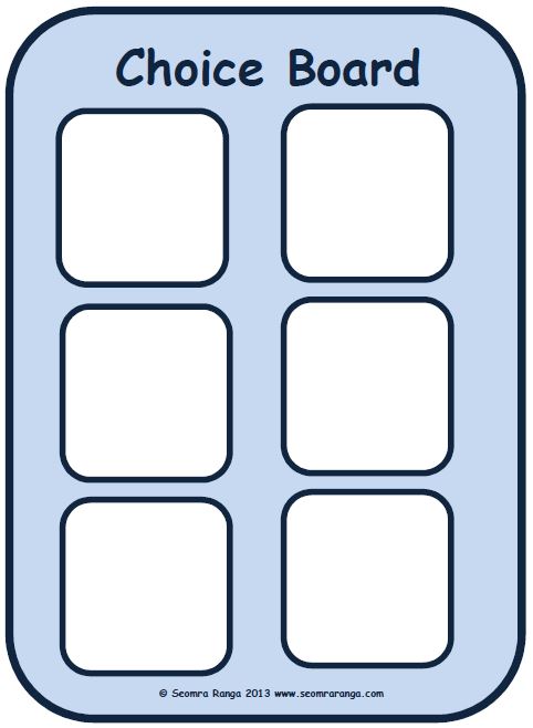 Choice Board 02 | Seomra Ranga