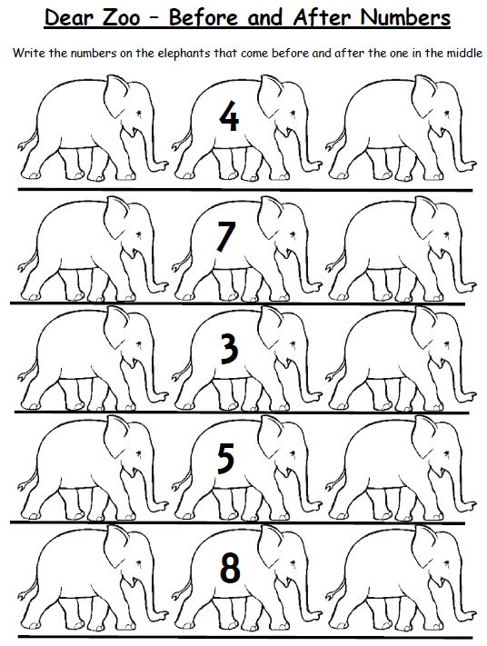 Dear Zoo Before and After Numbers | Seomra Ranga