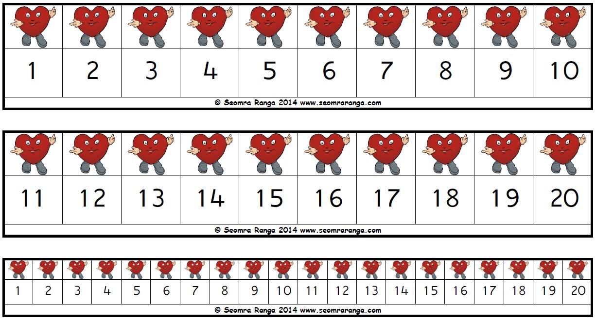 Valentine Number Line 01 | Seomra Ranga