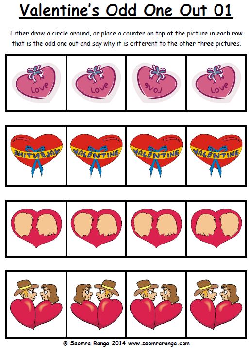 Valentine’s Odd One Out 01 | Seomra Ranga