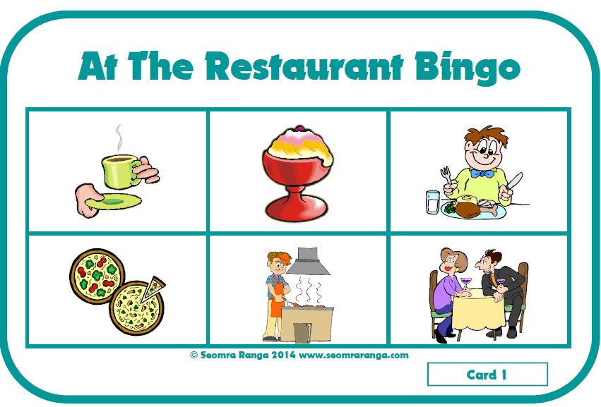 At The Restaurant Bingo | Seomra Ranga