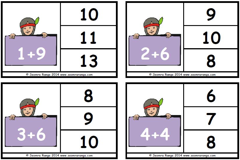 Peg Number Bonds Addition 10 | Seomra Ranga