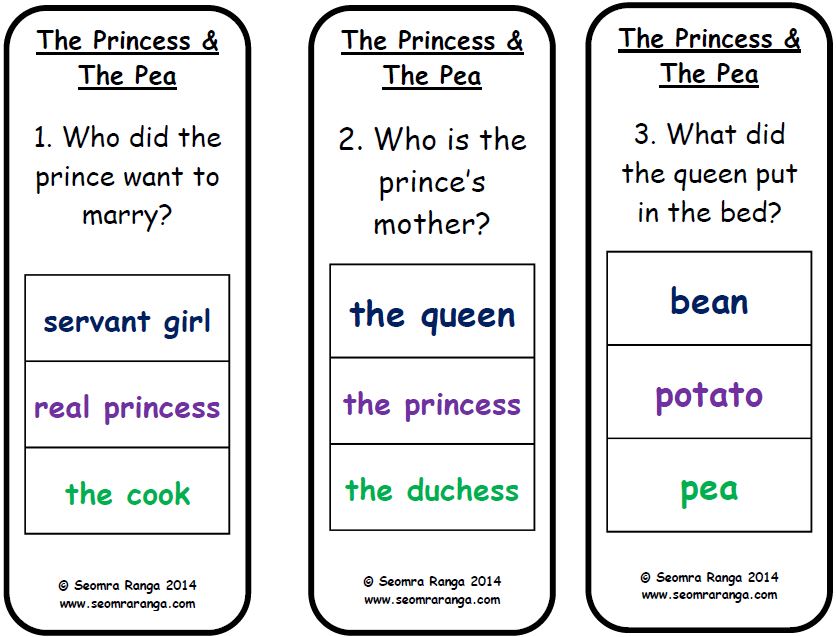 Peg Comprehension: The Princess and The Pea | Seomra Ranga