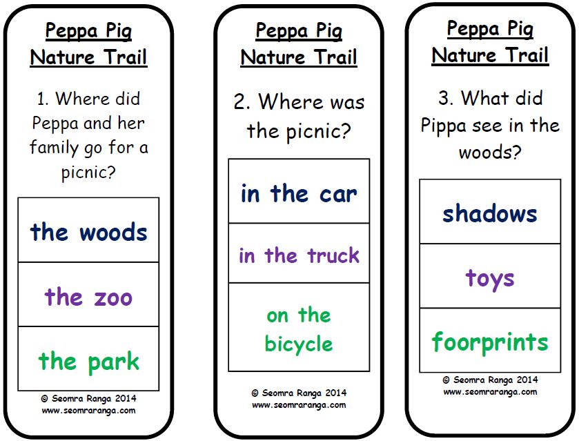 Peg Comprehension: Peppa Pig Nature Trail | Seomra Ranga