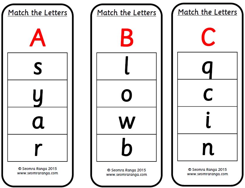 Peg Match the Letters 01 | Seomra Ranga