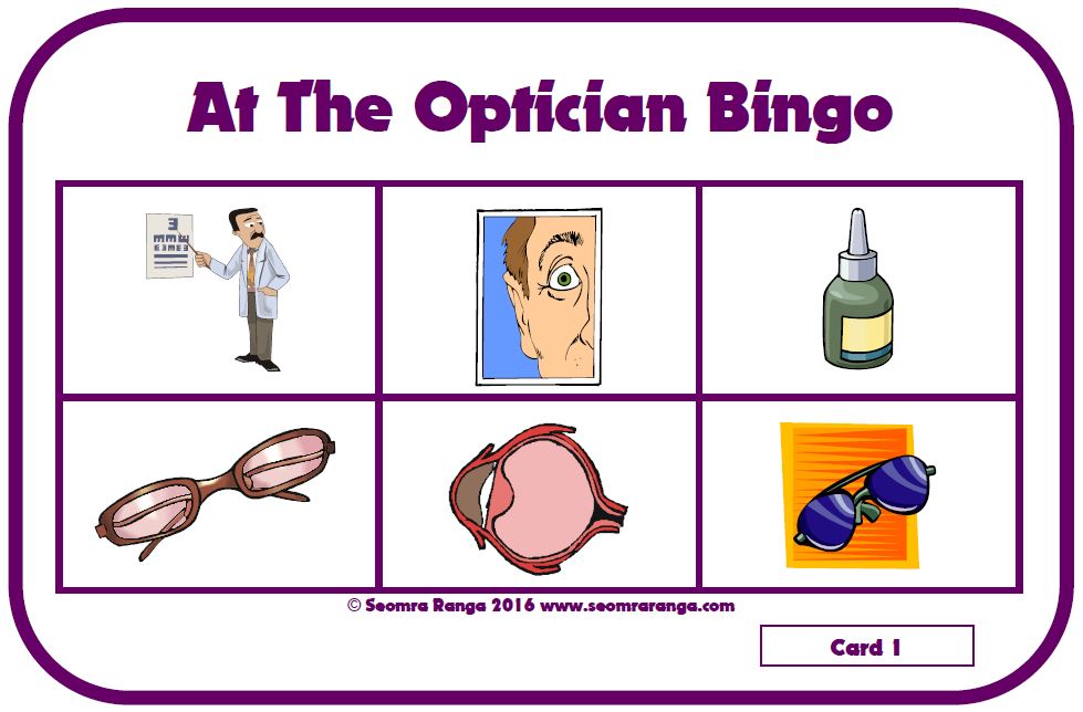 At The Optician Bingo | Seomra Ranga
