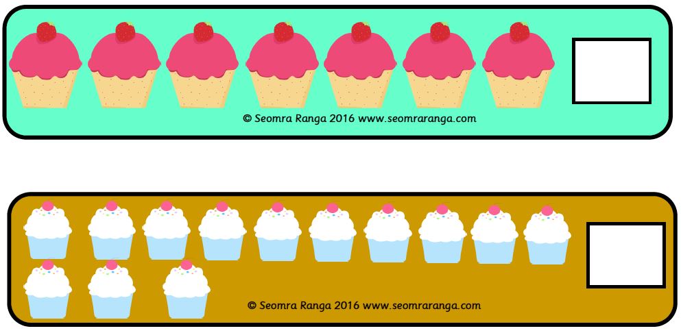 Cupcake Number Strips | Seomra Ranga