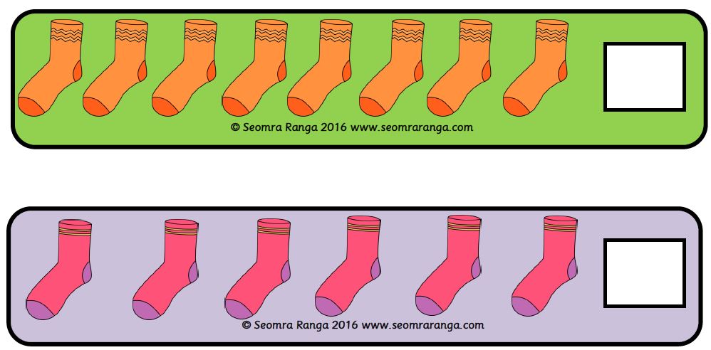 Socks Number Strips | Seomra Ranga