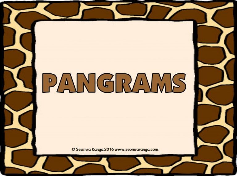Pangrams | Seomra Ranga