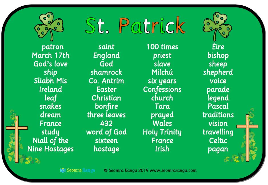 St. Patrick Word Mat | Seomra Ranga