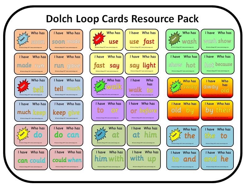 Dolch Loop Cards Resource Pack | Seomra Ranga