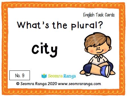 English Task Cards – Plurals 01 | Seomra Ranga