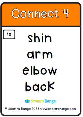 English Task Cards – Connect 4 (Free Version) | Seomra Ranga
